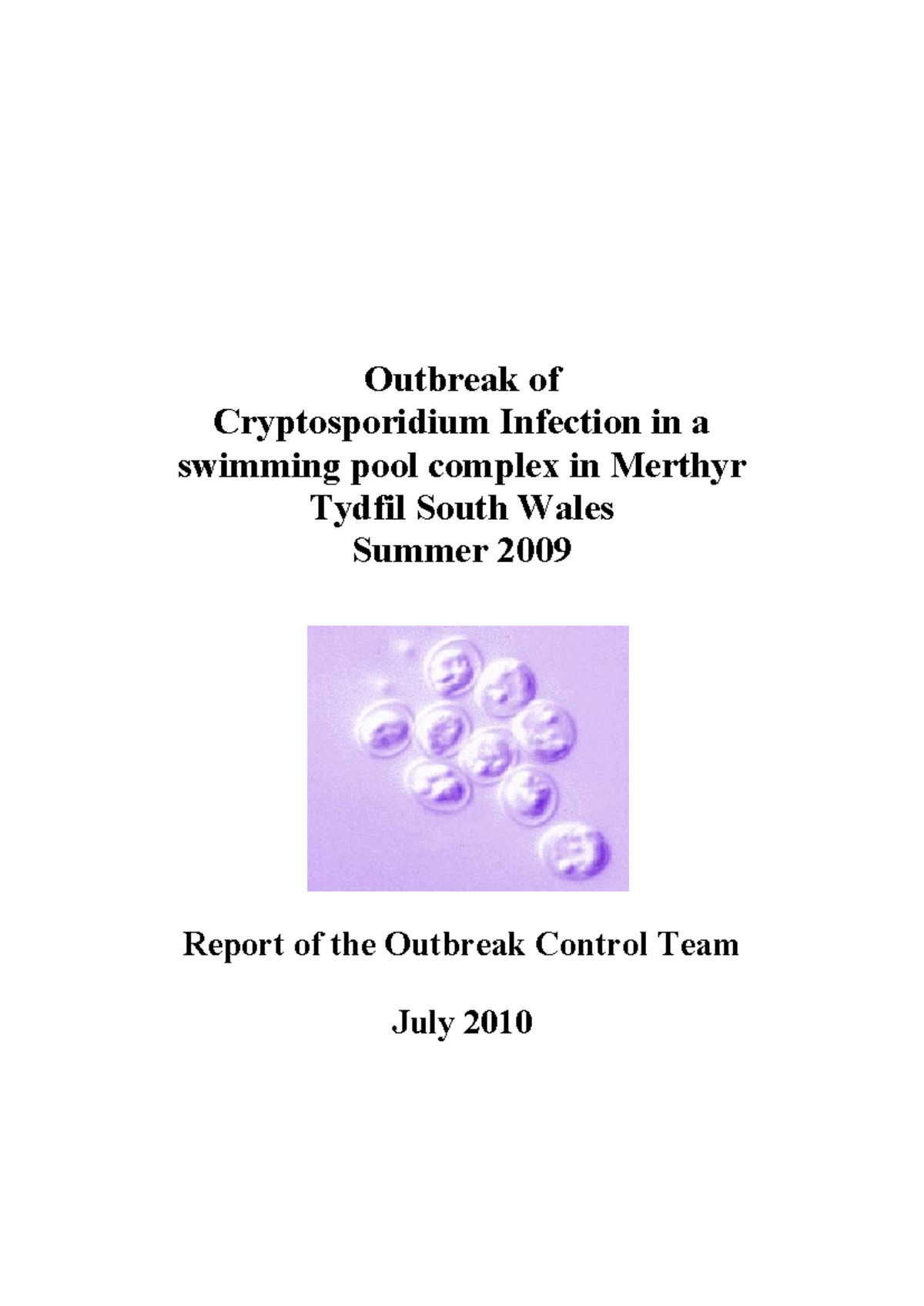 Cryptosporidium OCT Report Final Version - Outbreak of Cryptosporidium ...
