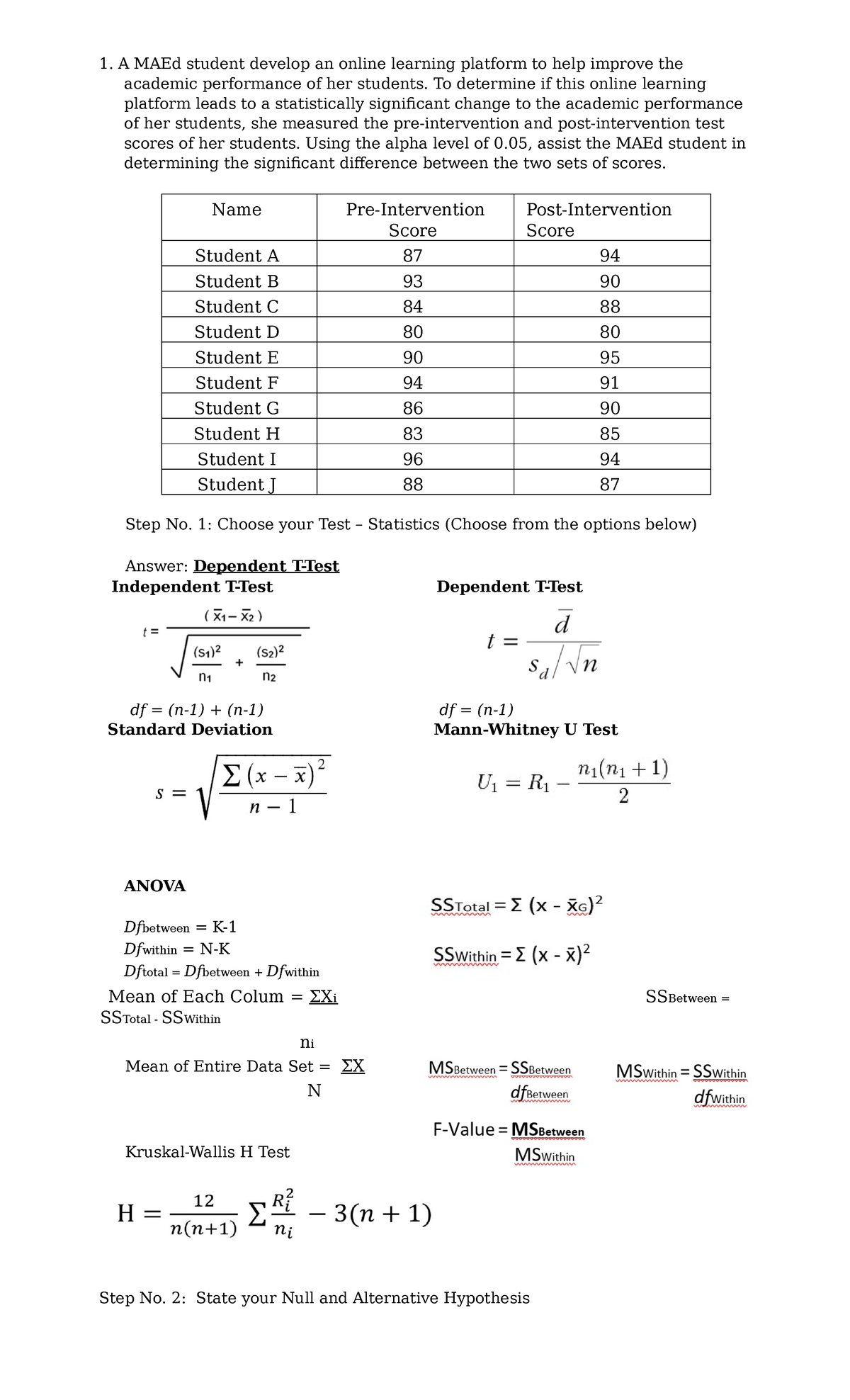 Assignments/Practice materials related to Statistics Subject #5 - A ...