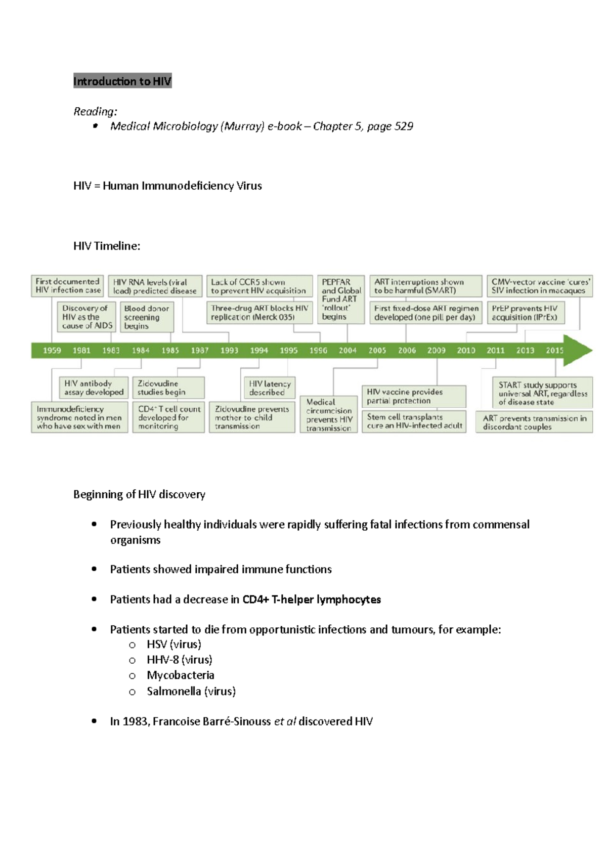 19. Introduction to HIV - Introduction to HIV Reading: Medical ...
