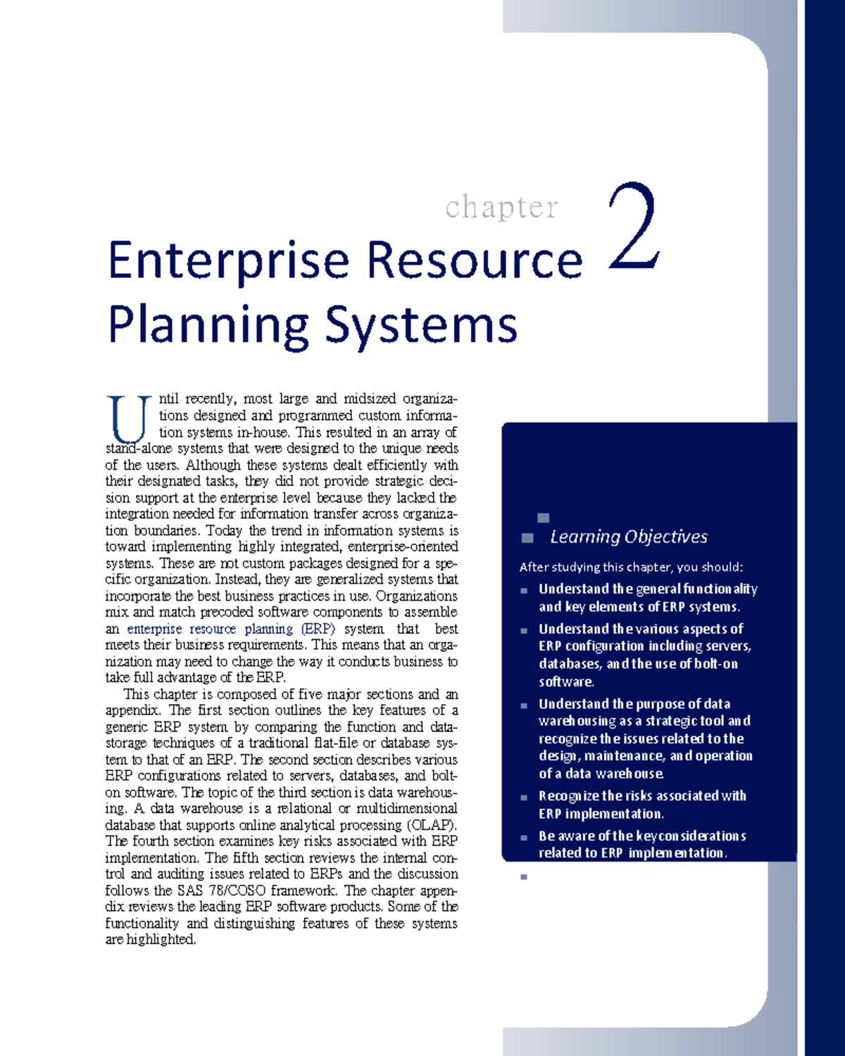 AIS Chapter 2 ERP - xmbjabuqwigru3rq - U chapter 2 Enterprise Resource Planning Systems ntil ...