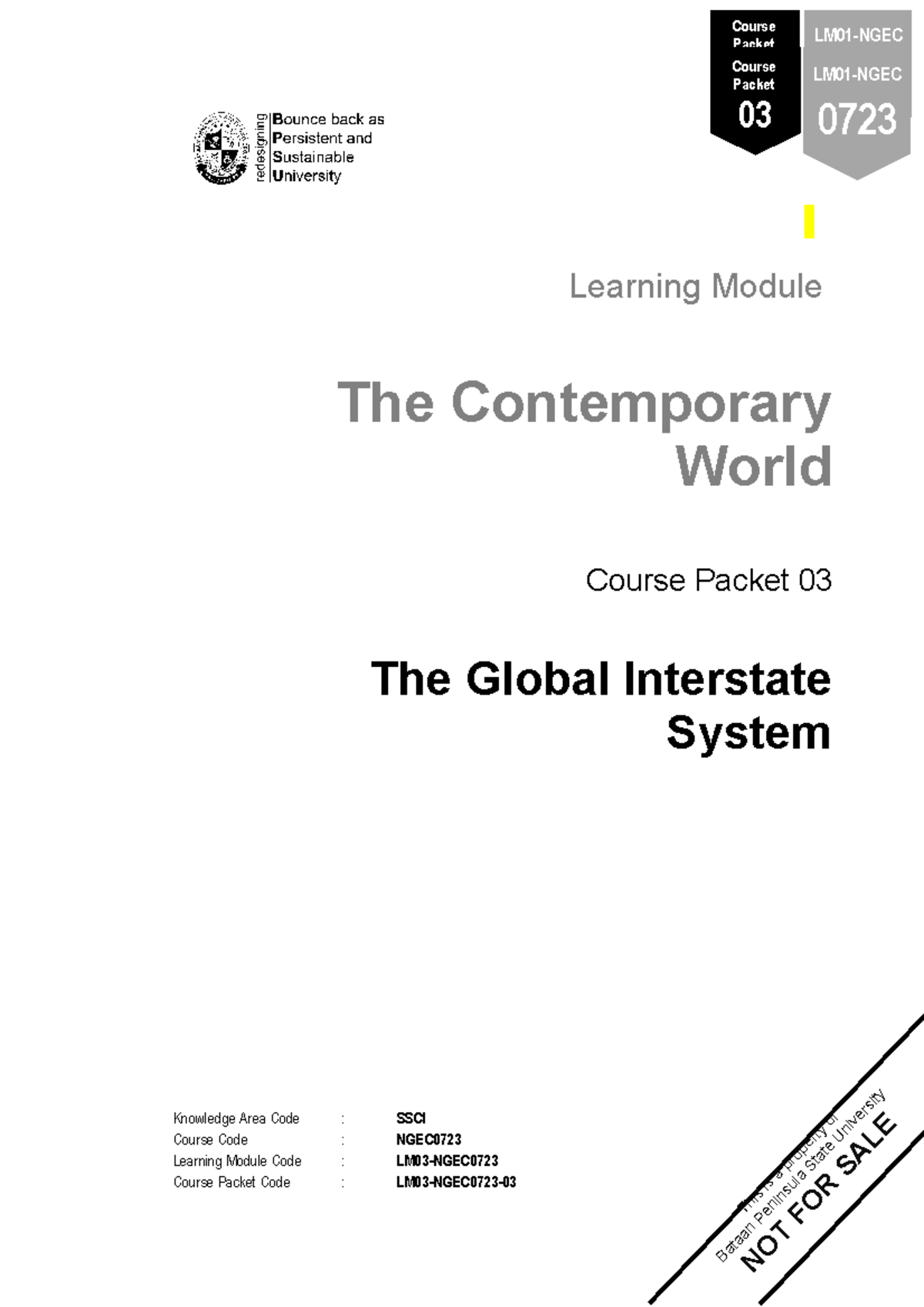 Contemporary World 3 - The most important part of the discussion in ...