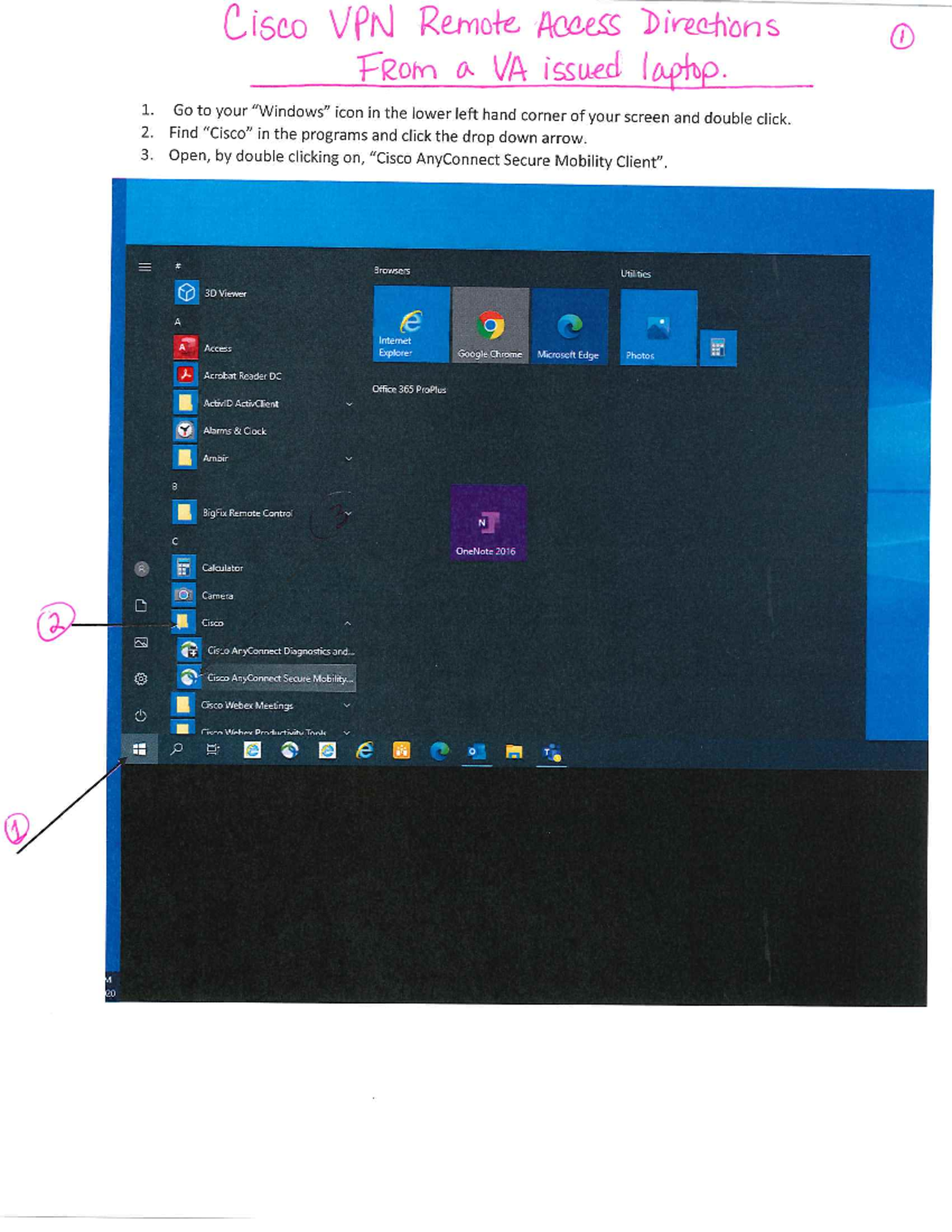 Cisco VPN Remote Access Directions FOR VA Issued Laptops 2020 - TH 401 ...