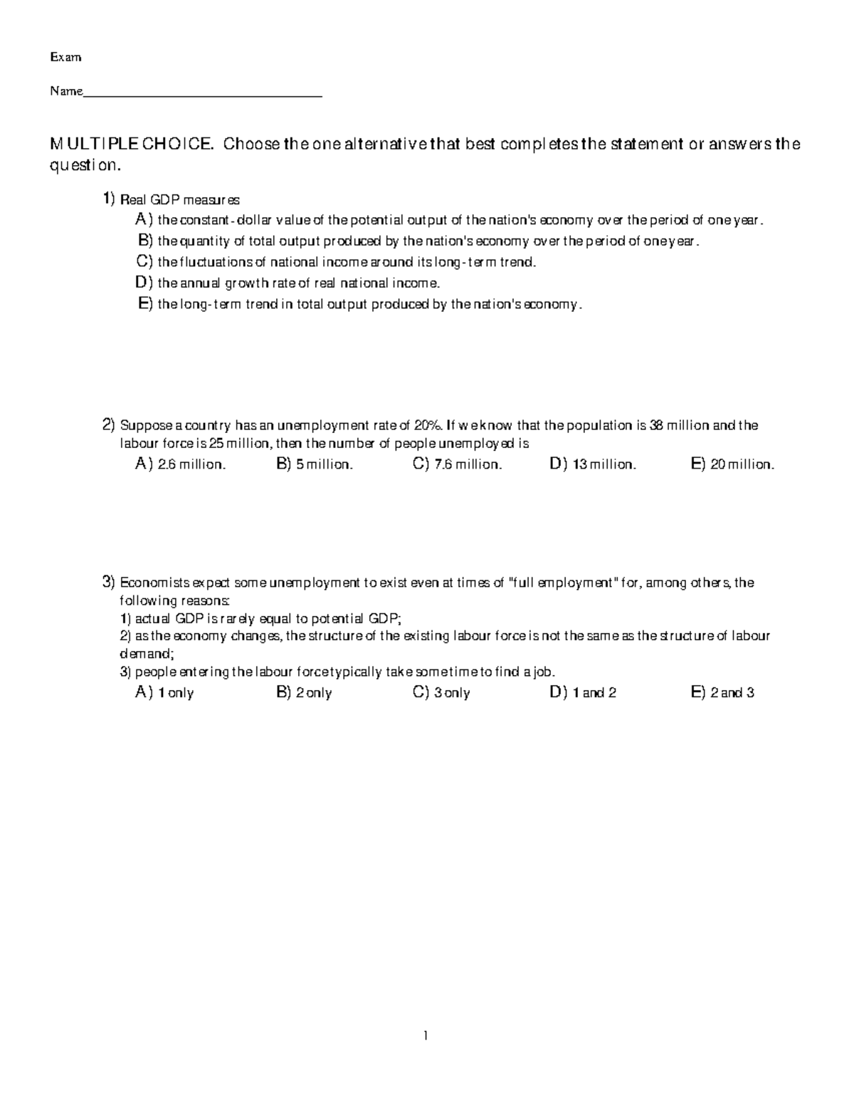 Past Exam: Economics Midterm 2017 , Questions & Answers - Exam - Studocu