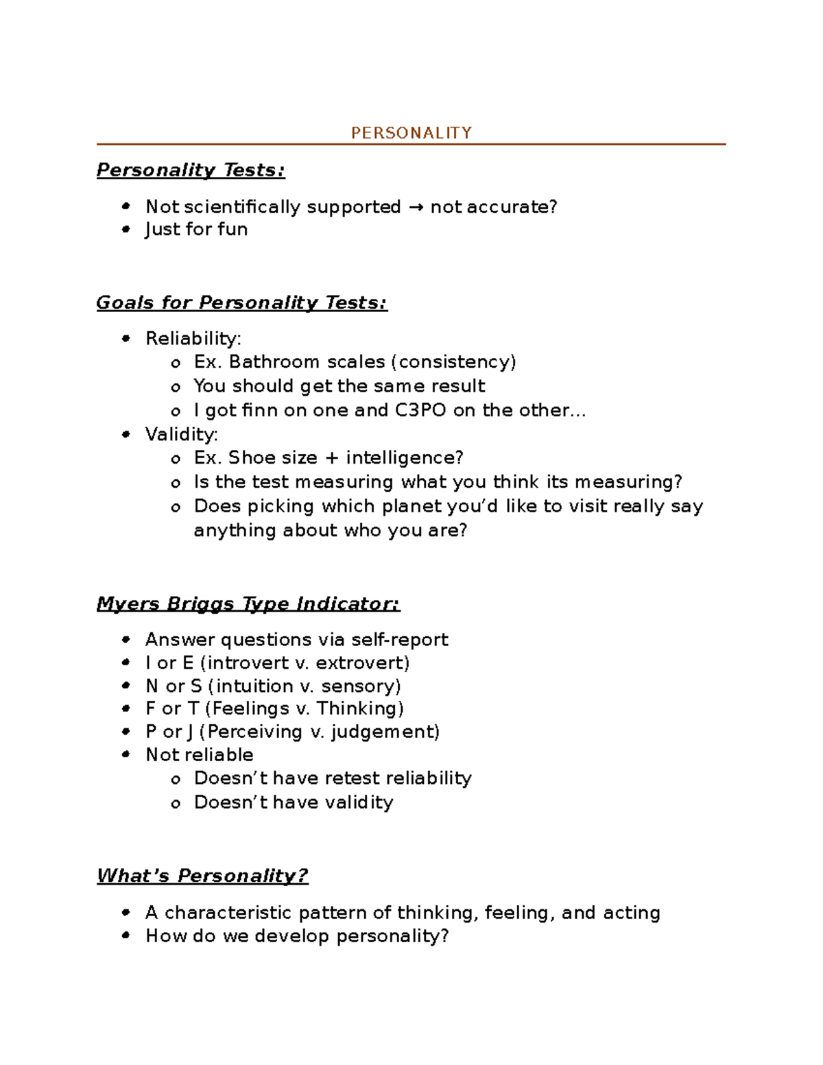 Personality F2021 - professor: Dr. Mary Hargis - PERSONALITY ...