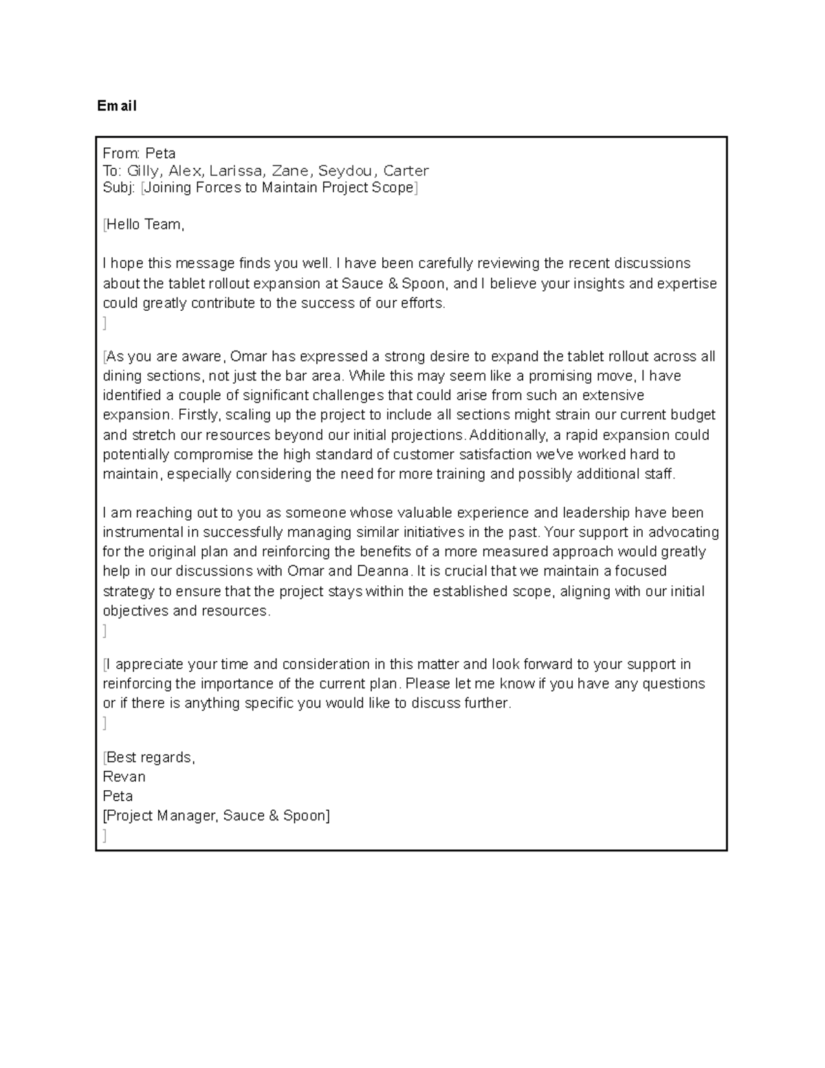 Activity-Template -Email-Coalition - Email From: Peta To: Gilly, Alex ...