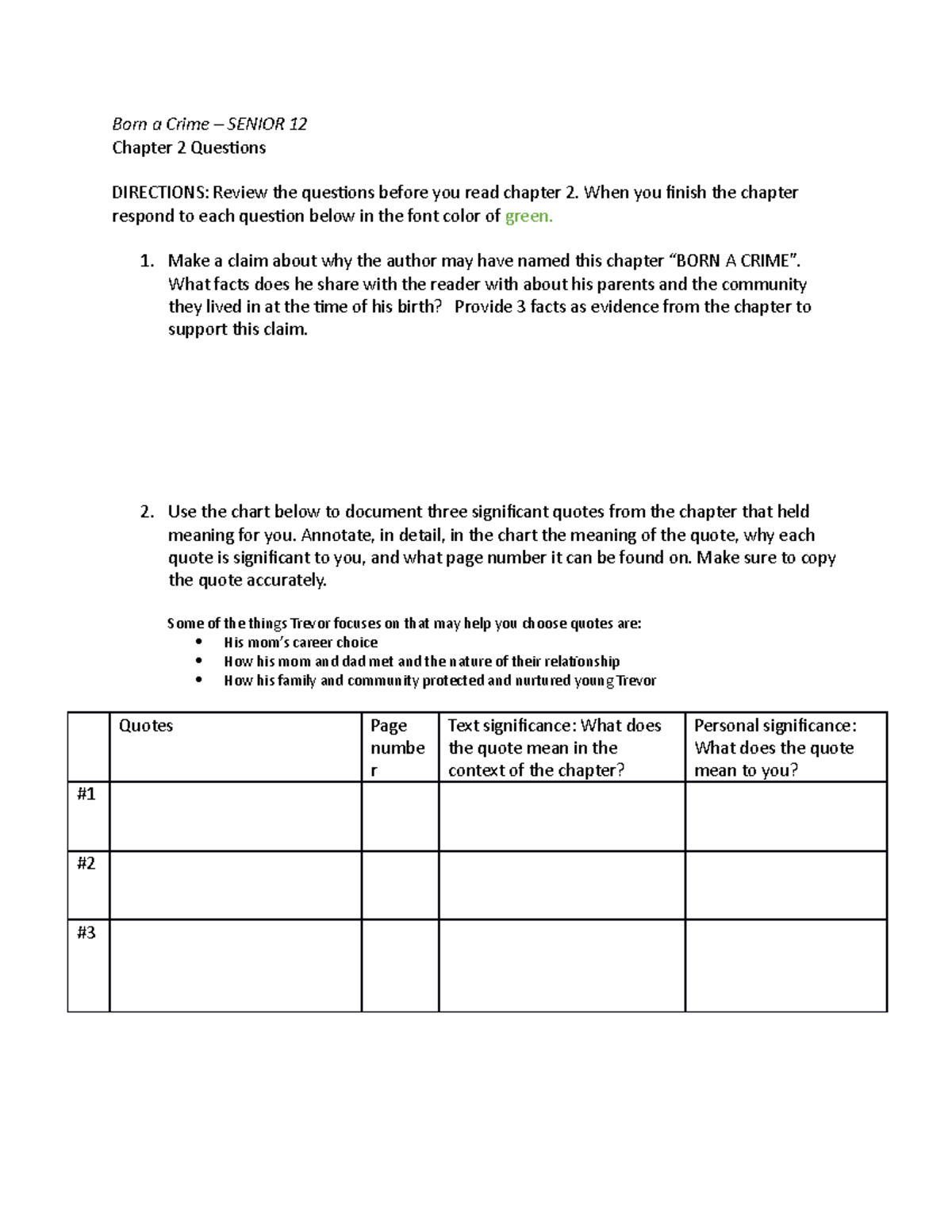 Born a Crime ch 2 Questions - Born a Crime – SENIOR 12 Chapter 2 ...