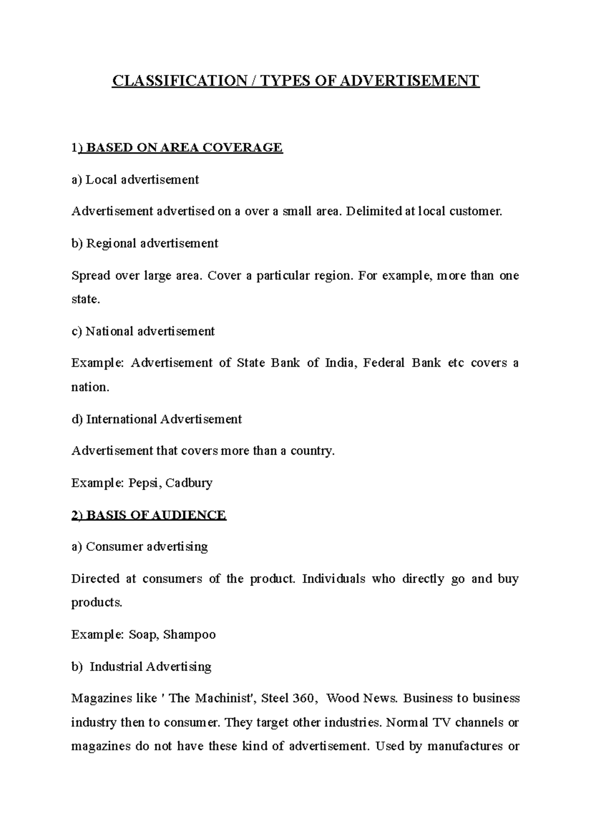 Classification OF Advertisement - CLASSIFICATION / TYPES OF ...