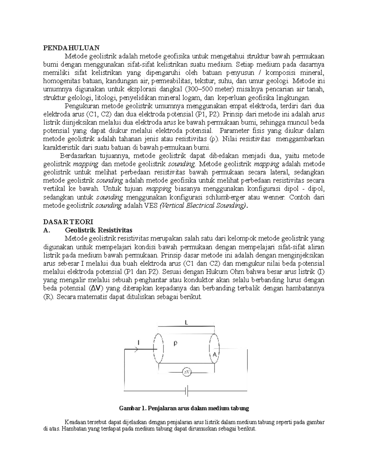 Modul-Geolistrik-VES - PENDAHULUAN Metode geolistrik adalah metode ...
