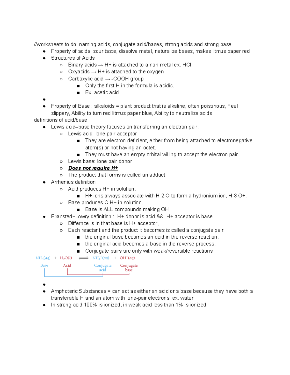 Ch 17 Acid bases notes - //worksheets to do: naming acids, conjugate ...