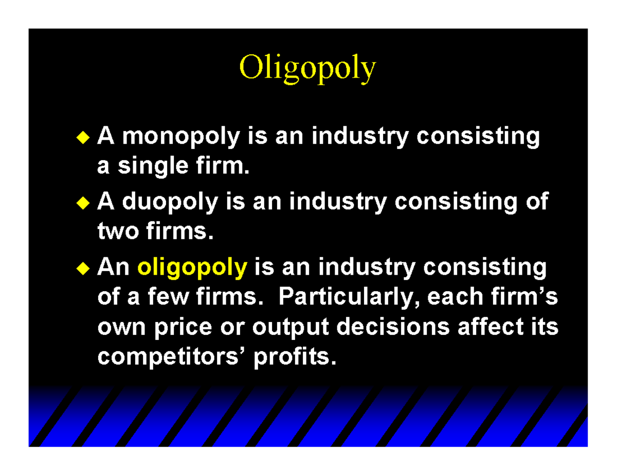 What Is An Example Of An Oligopoly Explaining Price and Output in a non ...