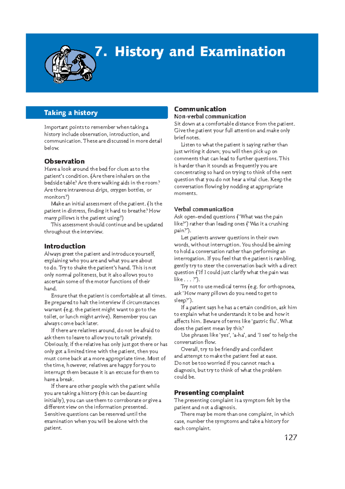 History and Examination - Taking a history Important points to remember ...