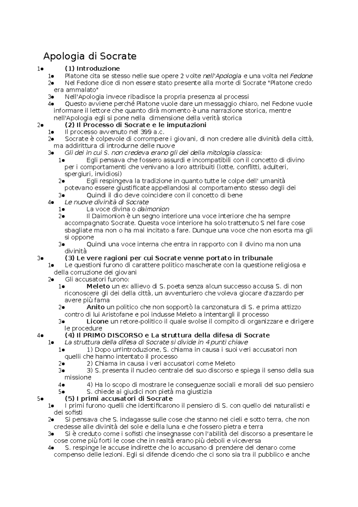 Apologia di Socrate - libro - Apologia di Socrate 1 (1) Introduzione 1 ...