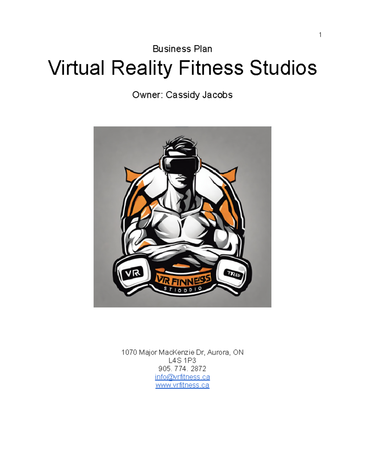 Final Business Plan - Cassidy Jacobs - Business Plan Virtual Reality ...