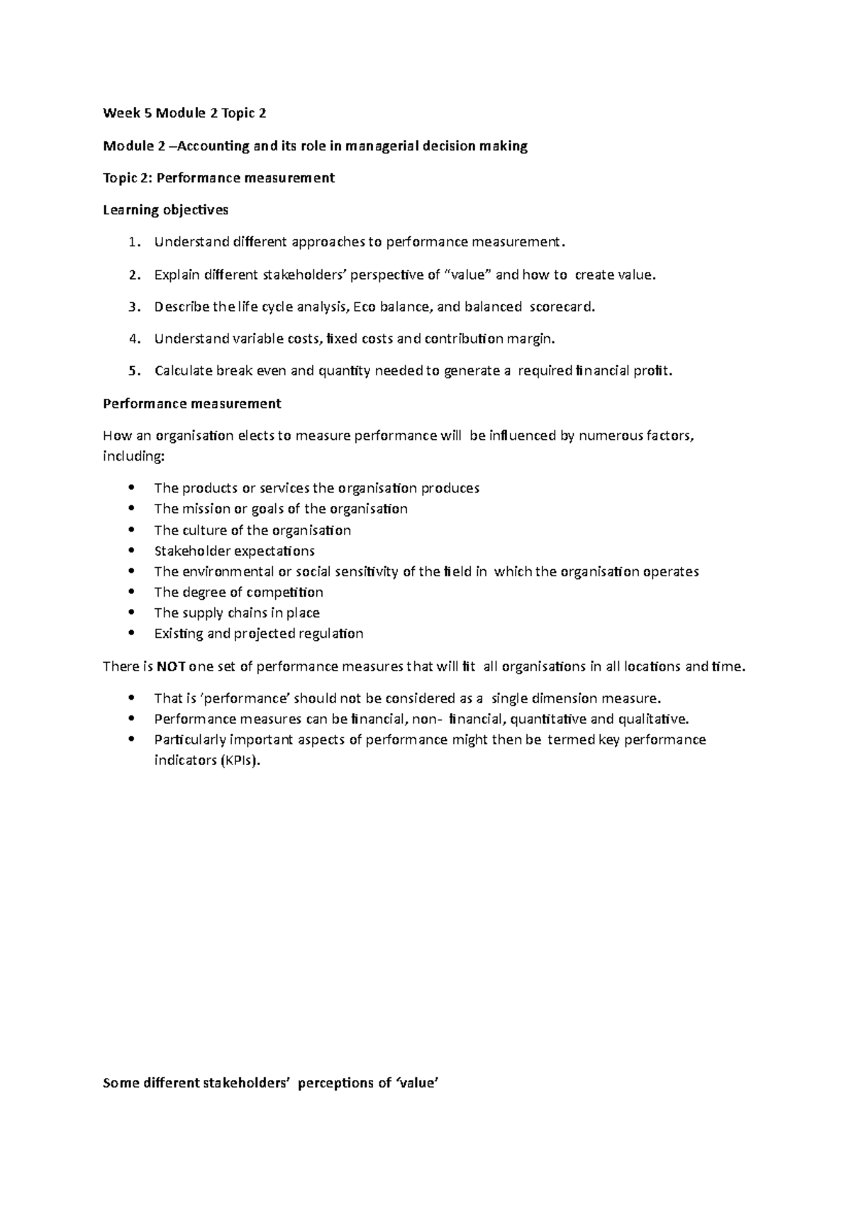 Week 5 Module 2 Topic 2 - Lecture notes 5 - Week 5 Module 2 Topic 2 ...