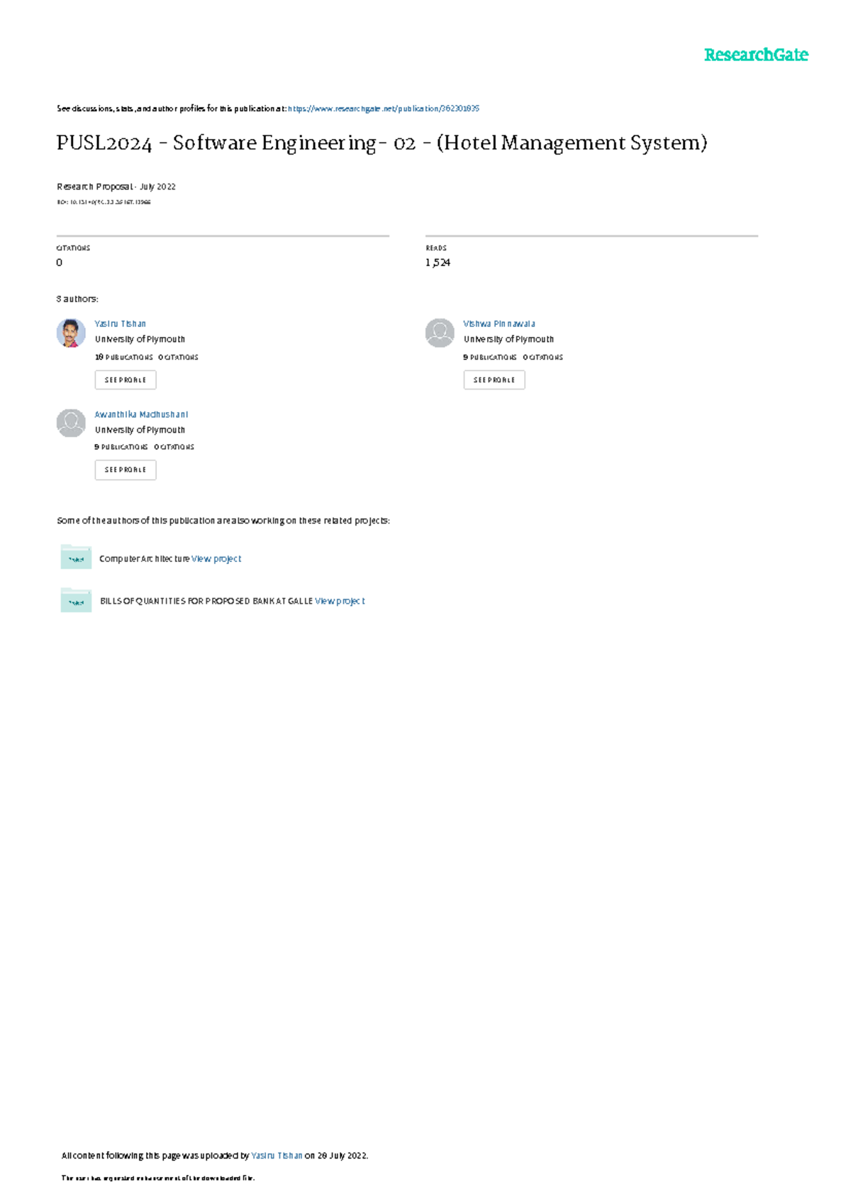 PUSL2024-Software Engineering-02 - See discussions, stats, and author profiles for this ...