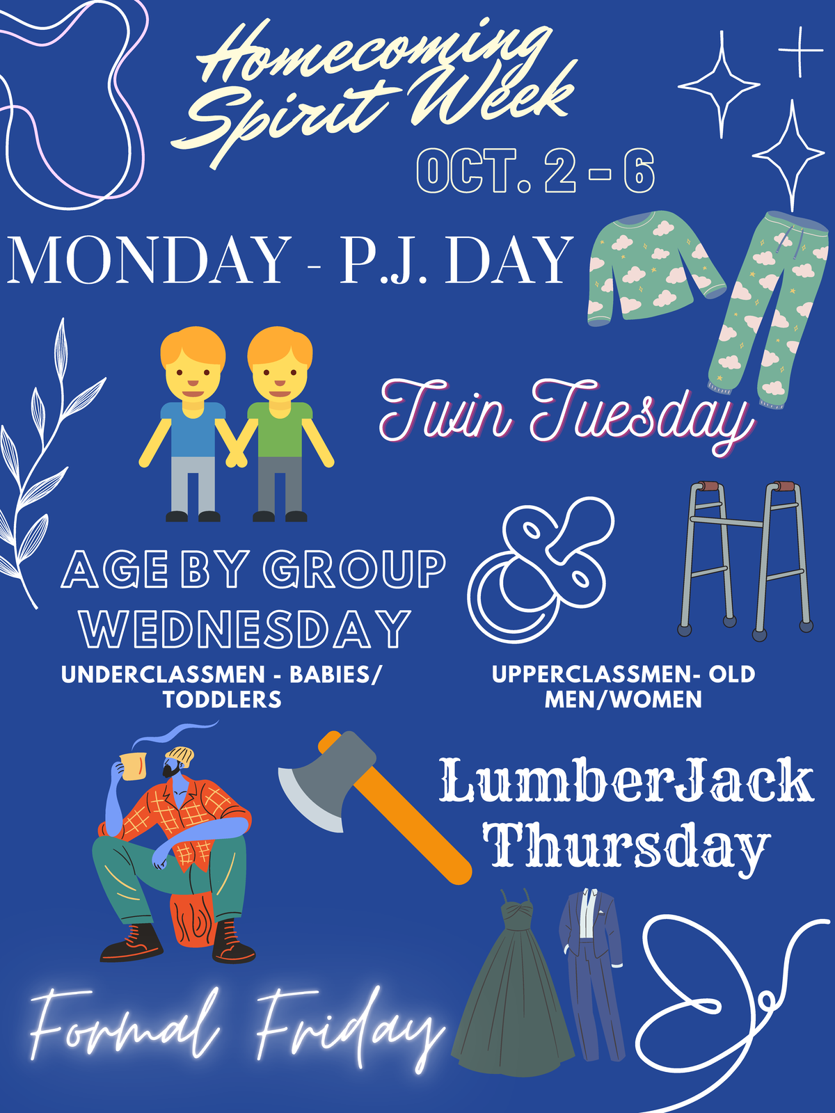 Homecoming Spirit Week - Homecoming Spirit Week MONDAY - P. DAY Twin ...