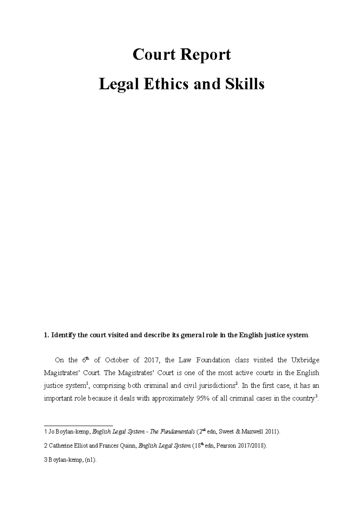 Court report for Legal skills - 78% - Court Report Legal Ethics and ...