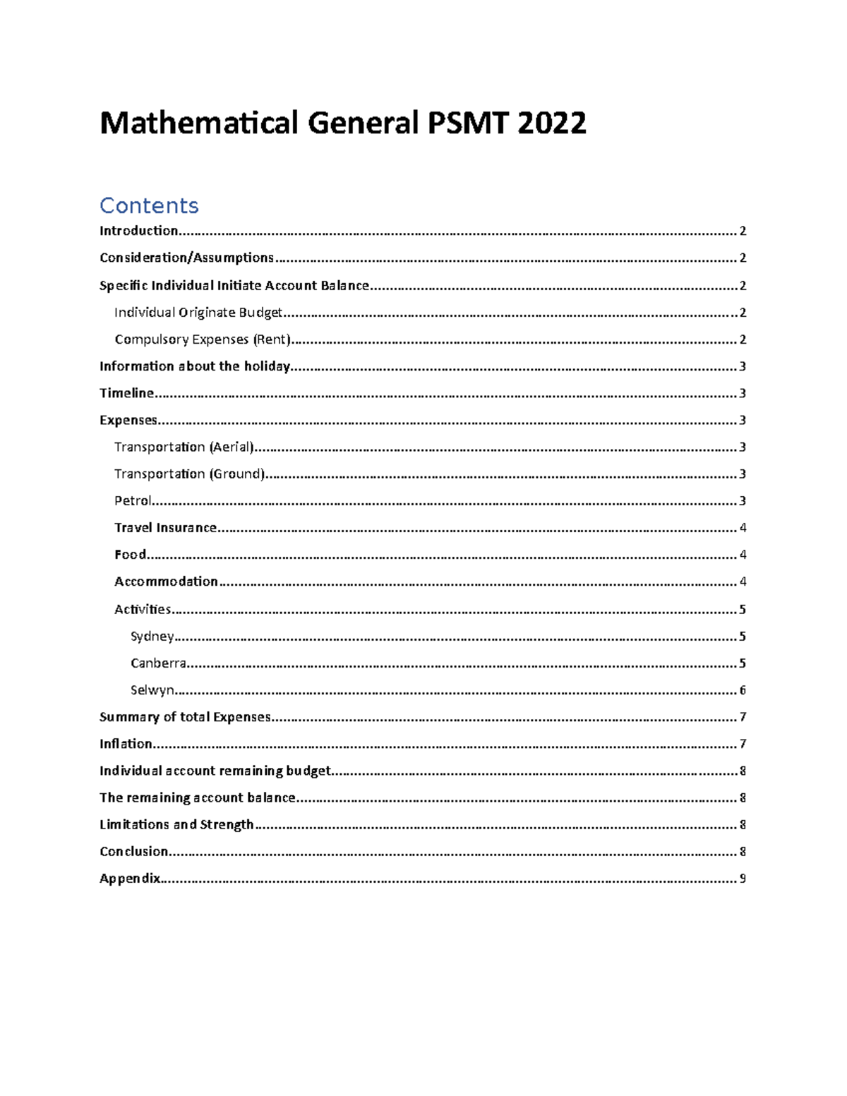Mathematical General PSMT - Contents Mathematical General PSMT - Studocu