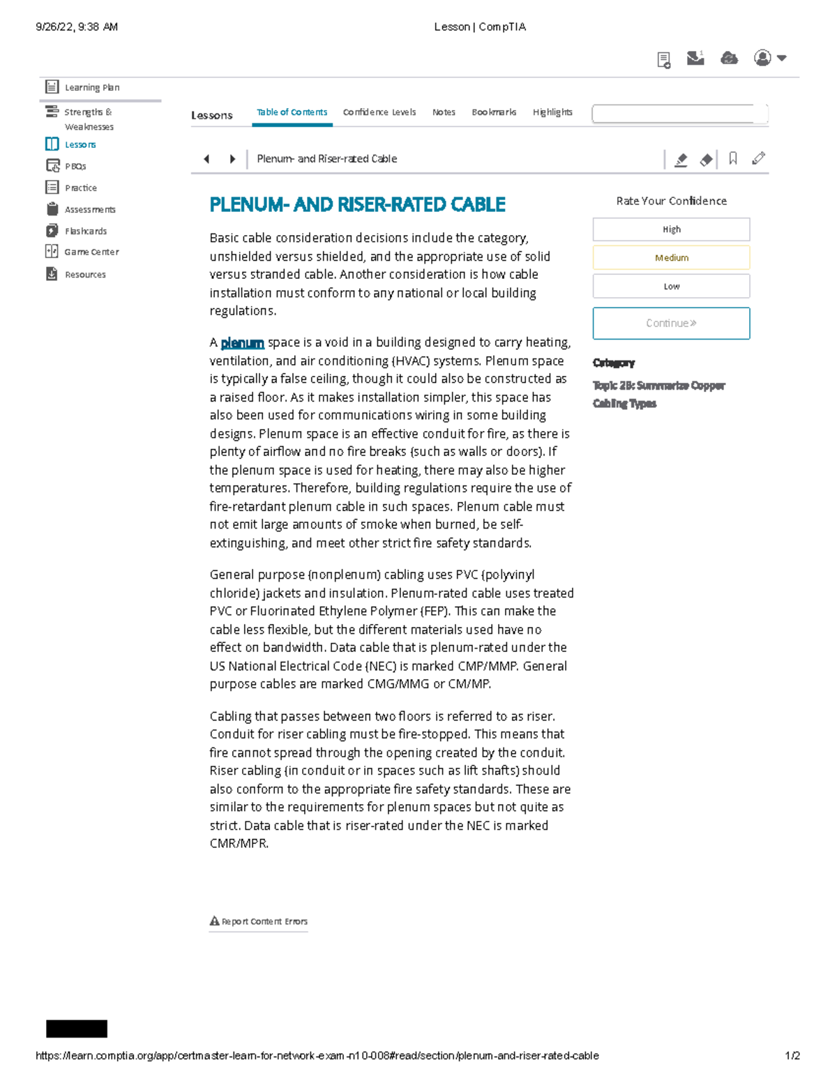 Lesson 2-14 - CompTia Network+ Ebook Chapter 2 - 9/26/22, 9:38 AM ...