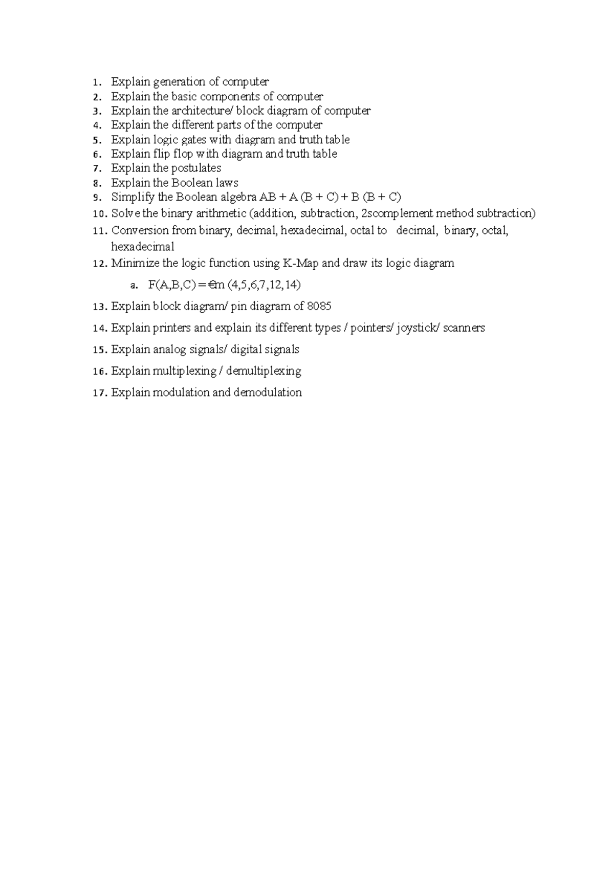 Computer system architecture basic question bank - 1. Explain ...