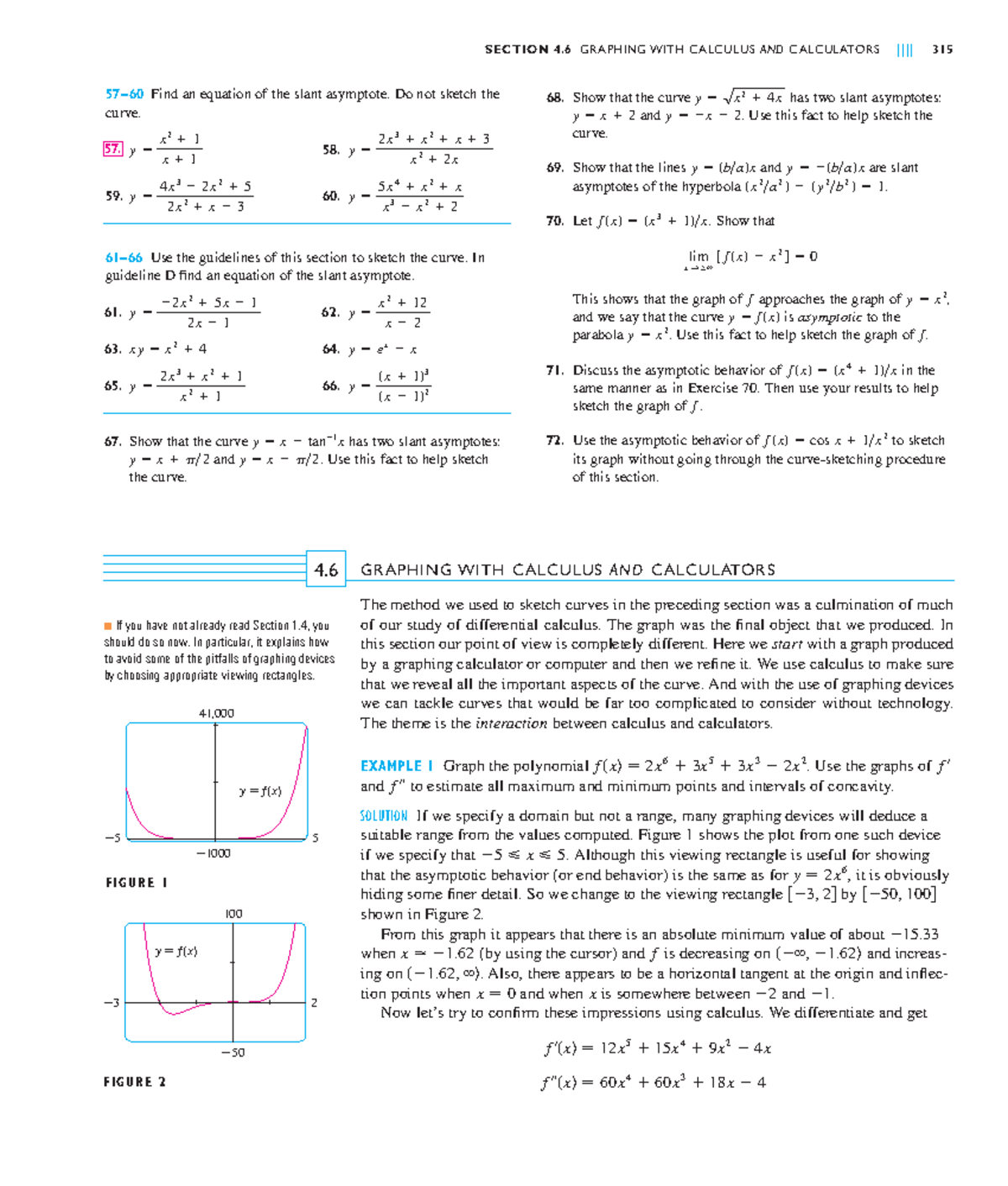 Math ch 4-6 - math work - ####### SECTION 4 GRAPHING WITH CALCULUS AND ...