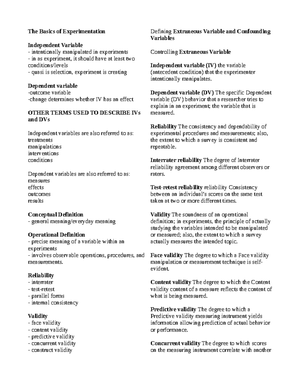 EXPE PPT 3 the basics of experimentation - The Basics of Experimentation Independent Variable ...