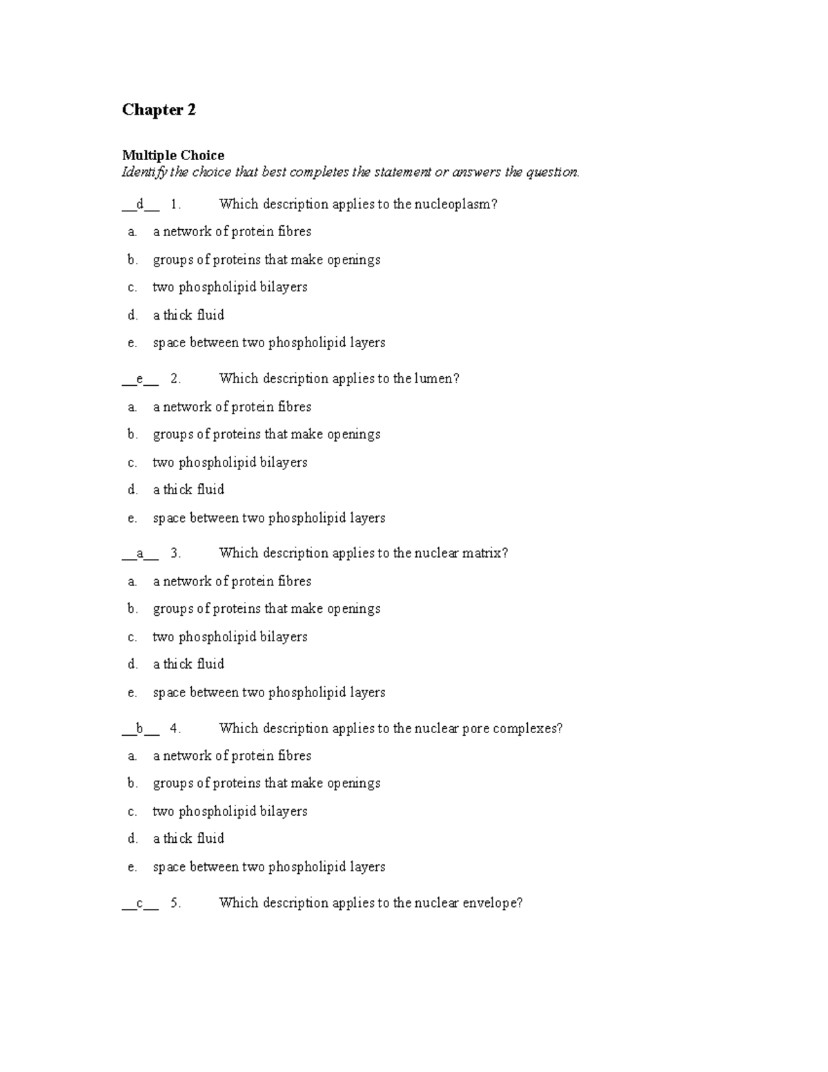 Bio 12 chapter 2 Q 1 - tt. tt t - Chapter 2 Multiple Choice Identify ...