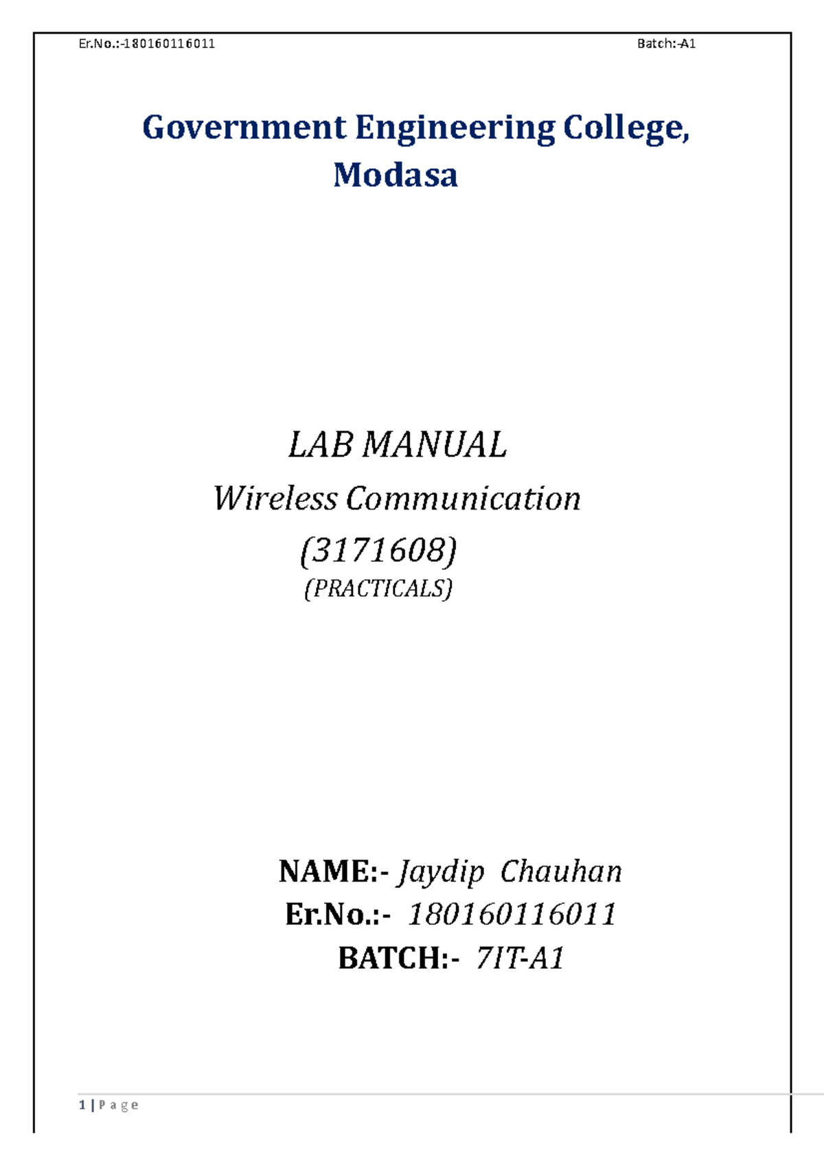 180160116007 WC Practicalswc practical - Government Engineering College ...