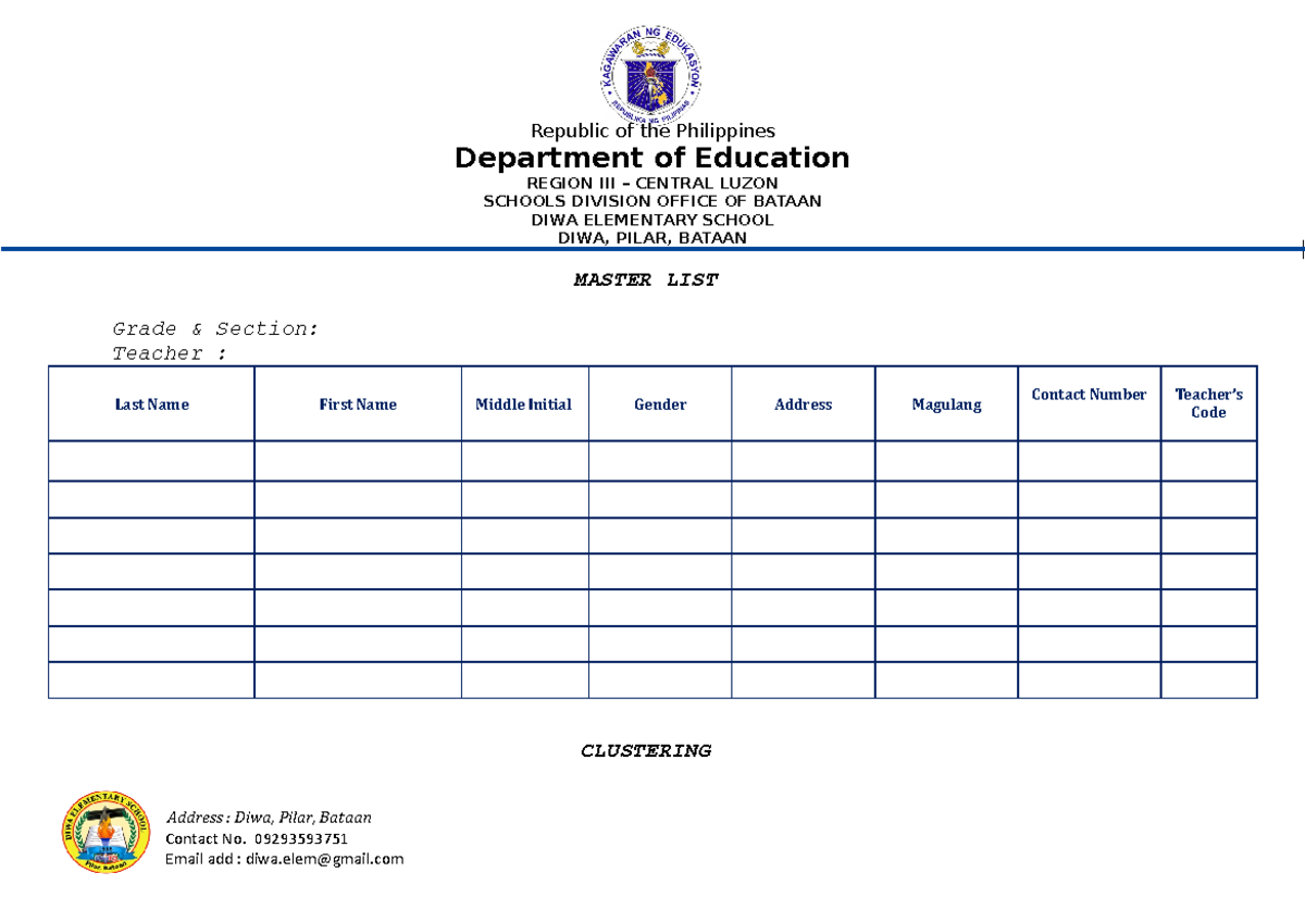 Monitoring Tools - edcrfv - Department of Education REGION III ...
