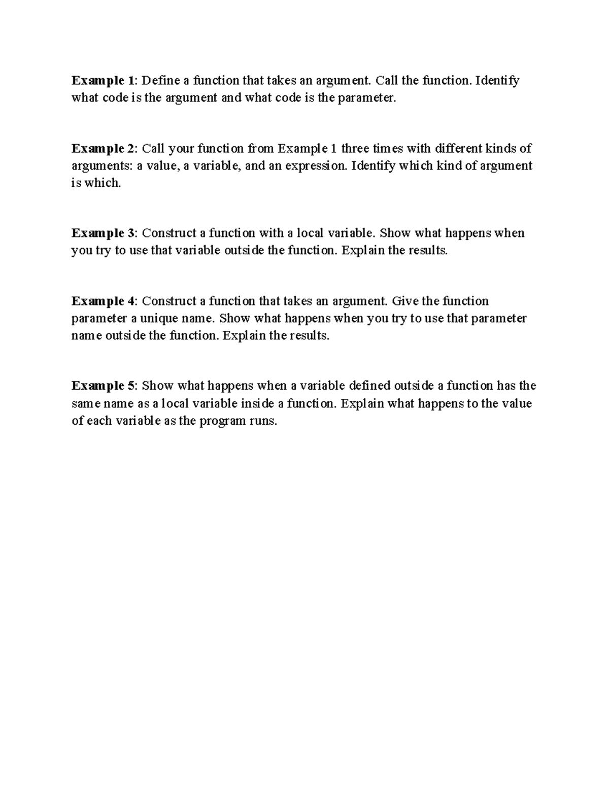 Defining Functions Example 1 Define A Function That Takes An Argument Call The Function