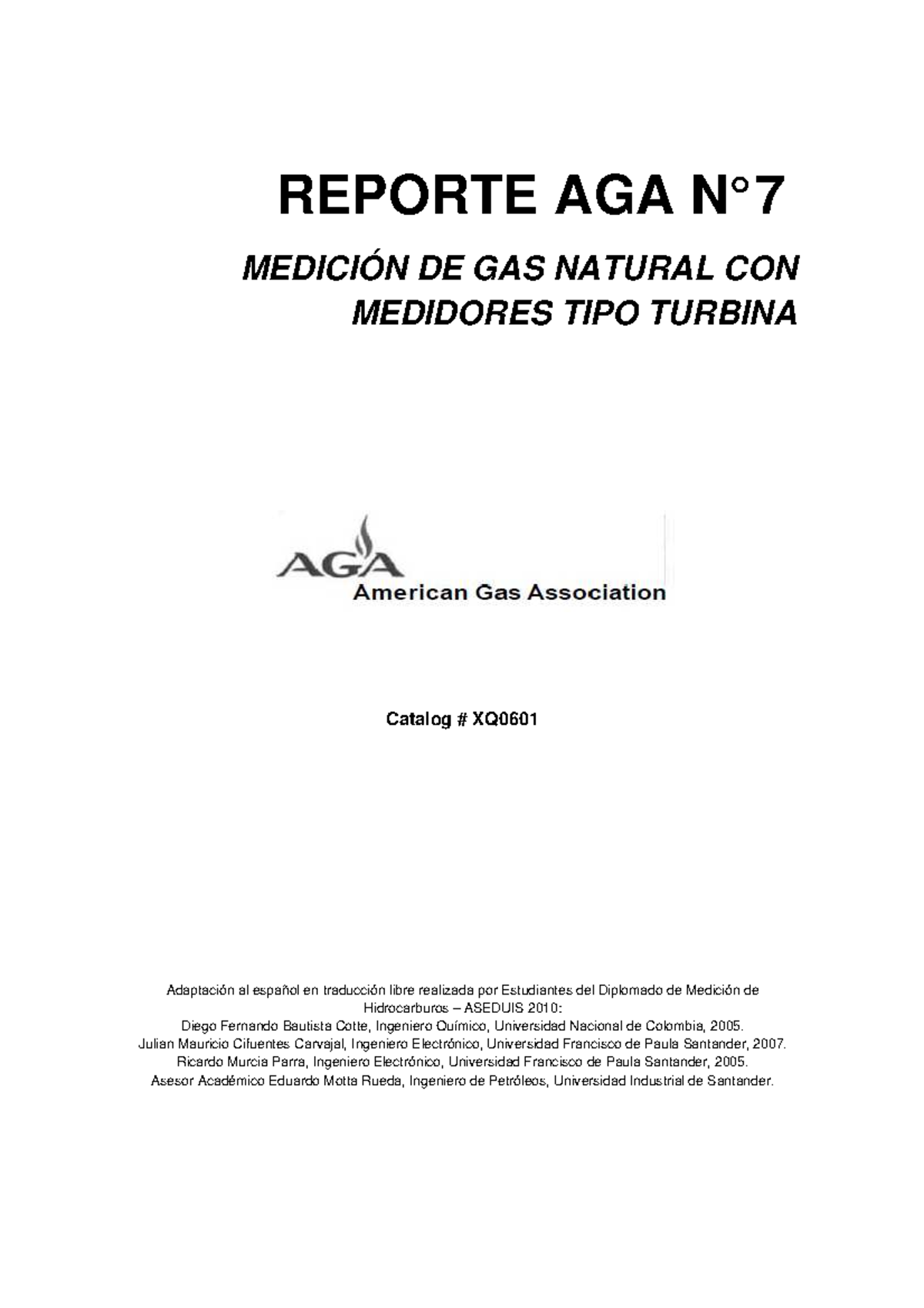 AGA 7 Español - AGA 7 - REPORTE AGA N° 7 MEDICIÓN DE GAS NATURAL CON MEDIDORES TIPO TURBINA ...