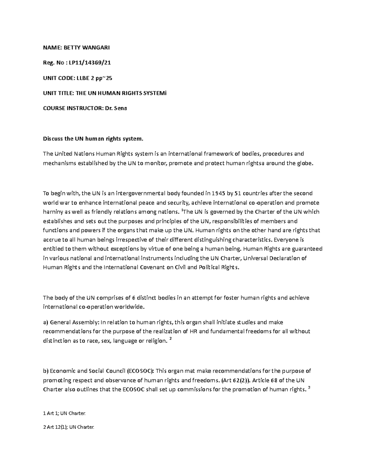 NAME Betty WAN-WPS Office - NAME: BETTY WANGARI Reg. No : LP11/14369 ...