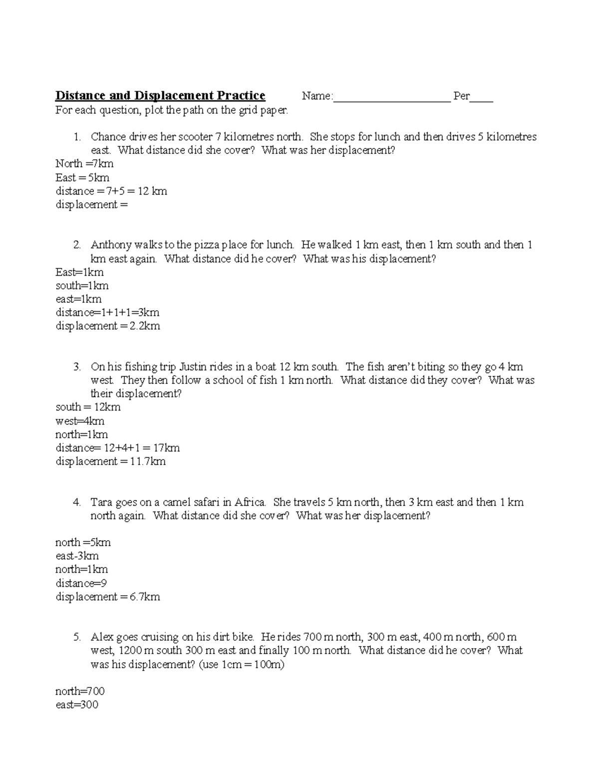 Copy of Distance-Displacement-Velocity - Distance and Displacement ...