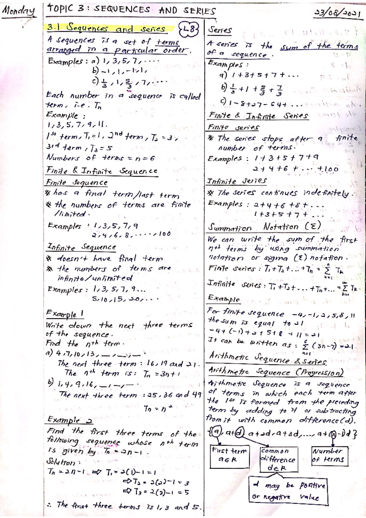 MATH Note Chap 3 - Okay - mathematics 2 - StuDocu