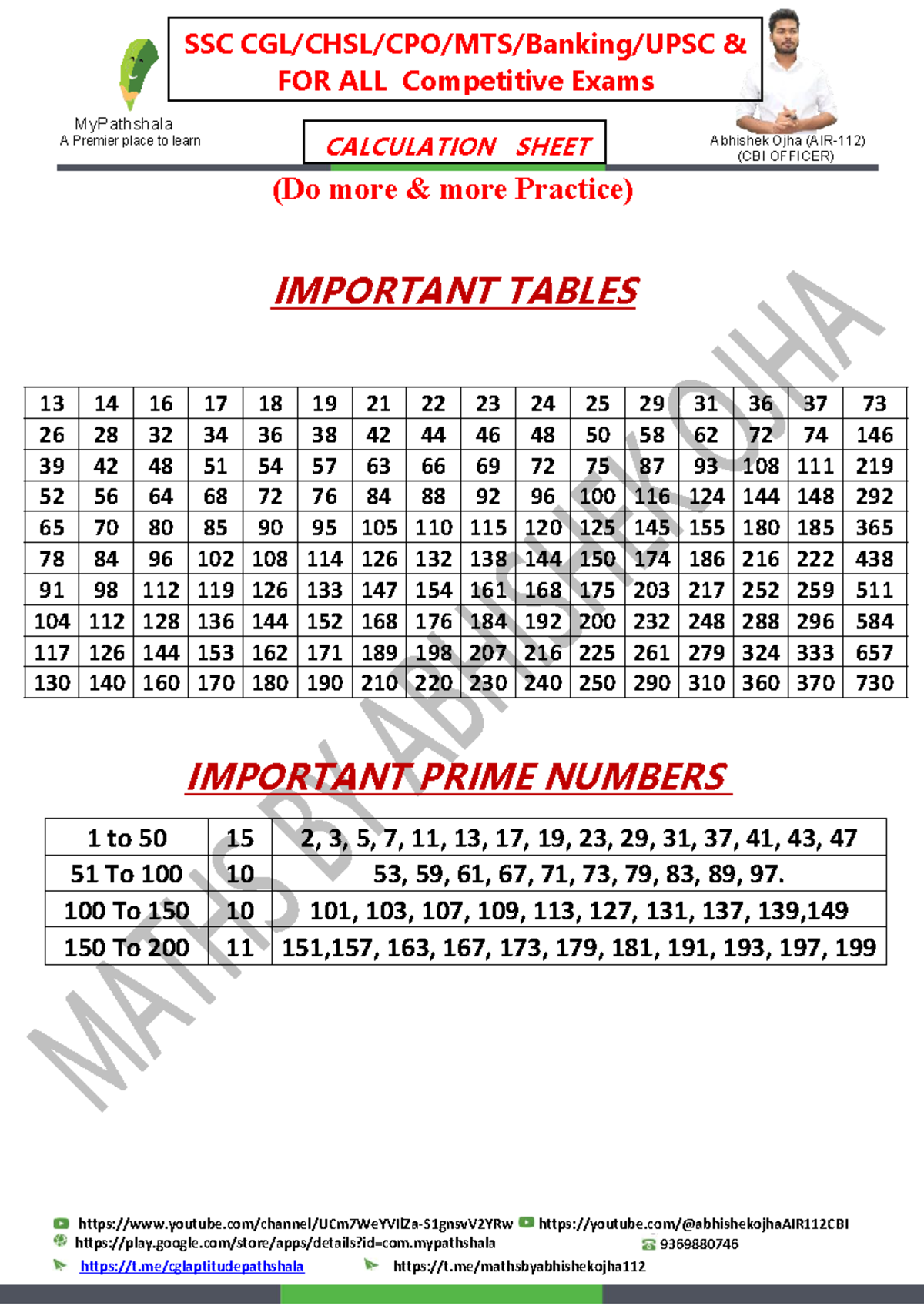 Calculation Sheet final - CALCULATION SHEET MyPathshala ####### A ...