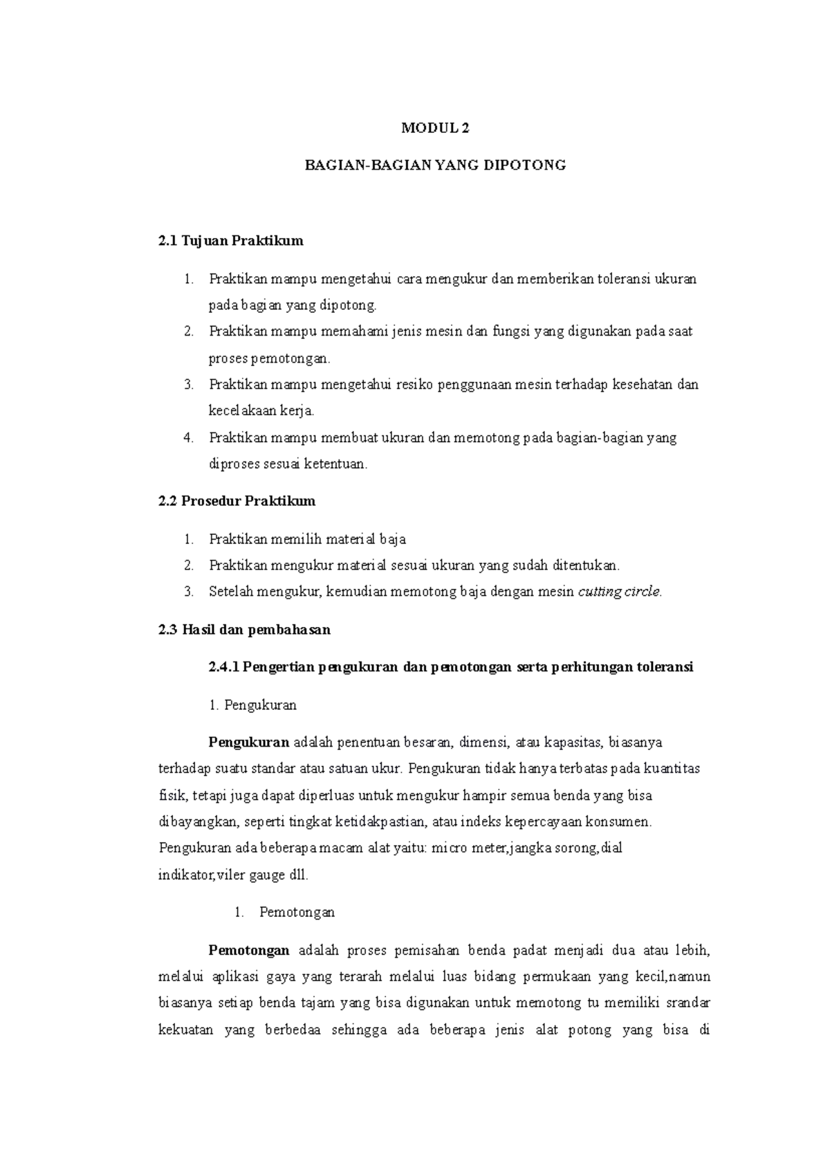 Contoh Modul 2 Bagian- Bagian YANG Dipotong - MODUL 2 BAGIAN-BAGIAN ...