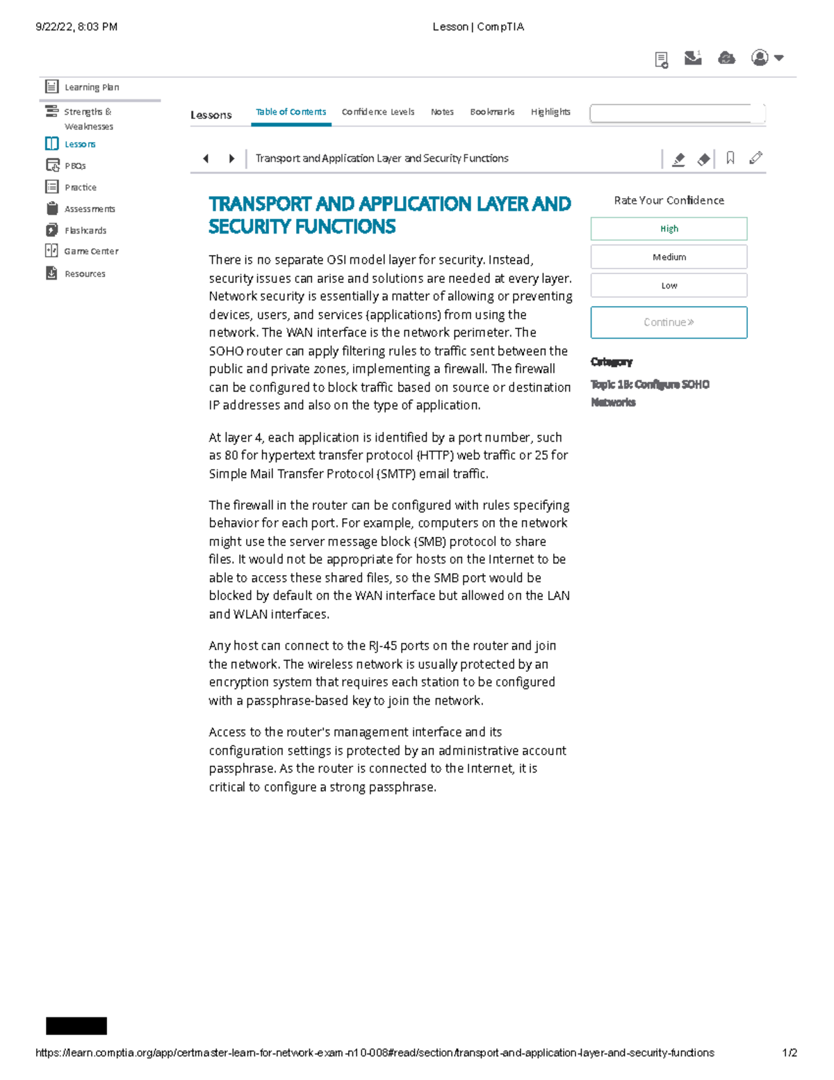 WGU C480 Chapter 1 18 - 9/22/22, 8:03 PM Lesson | CompTIA - Studocu