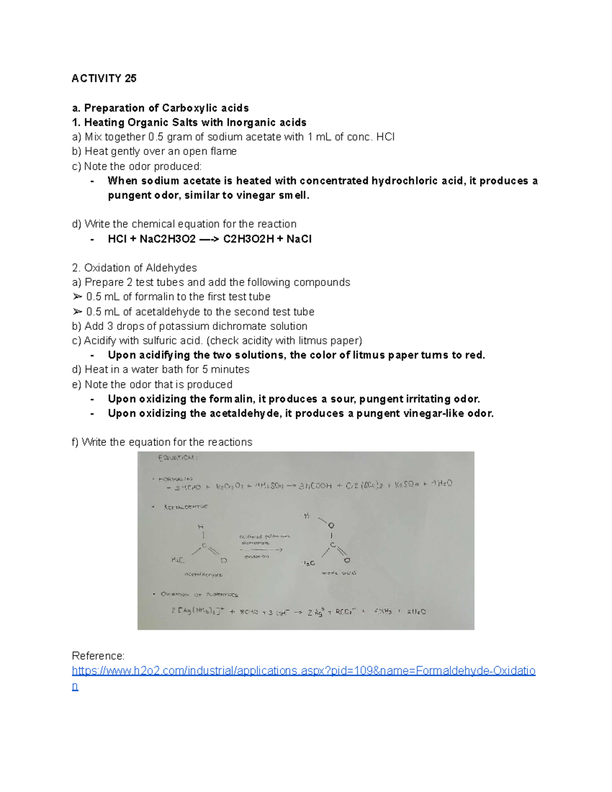 2526 - Laboratory Activity for the subject of organic chemistry ...