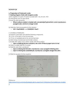 LAB ACT ACT 28 - Laboratory Activity for the subject of organic ...