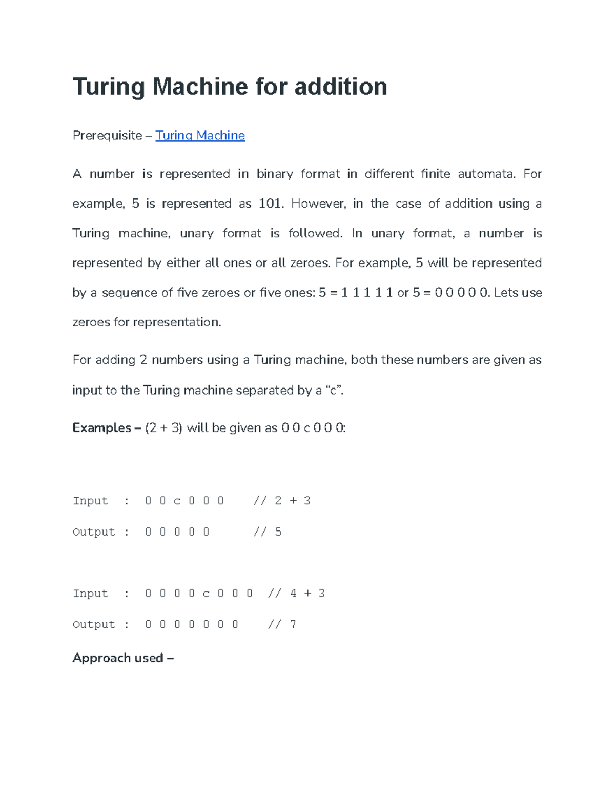 Question BANK – 4(Part 15) Turing Machine for addition - Turing Machine ...