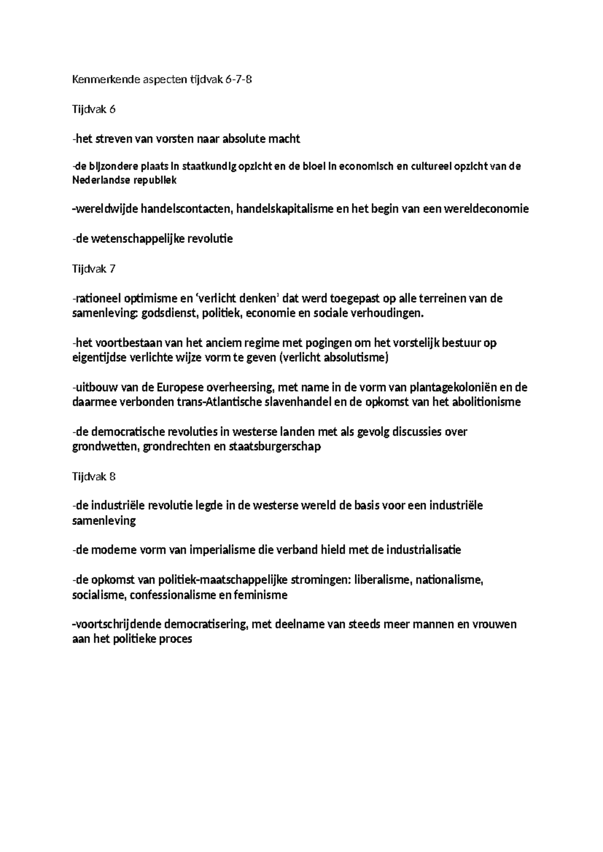 Kenmerkende aspecten tijdvak 6-7-8 - Kenmerkende aspecten tijdvak 6-7 ...