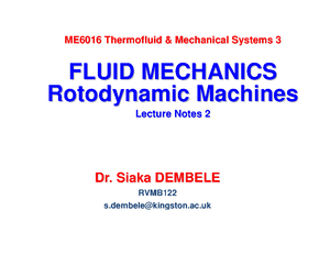 Lecture Slides 1 Compressible Flow - ME6016 Thermofluid & Mechanical ...