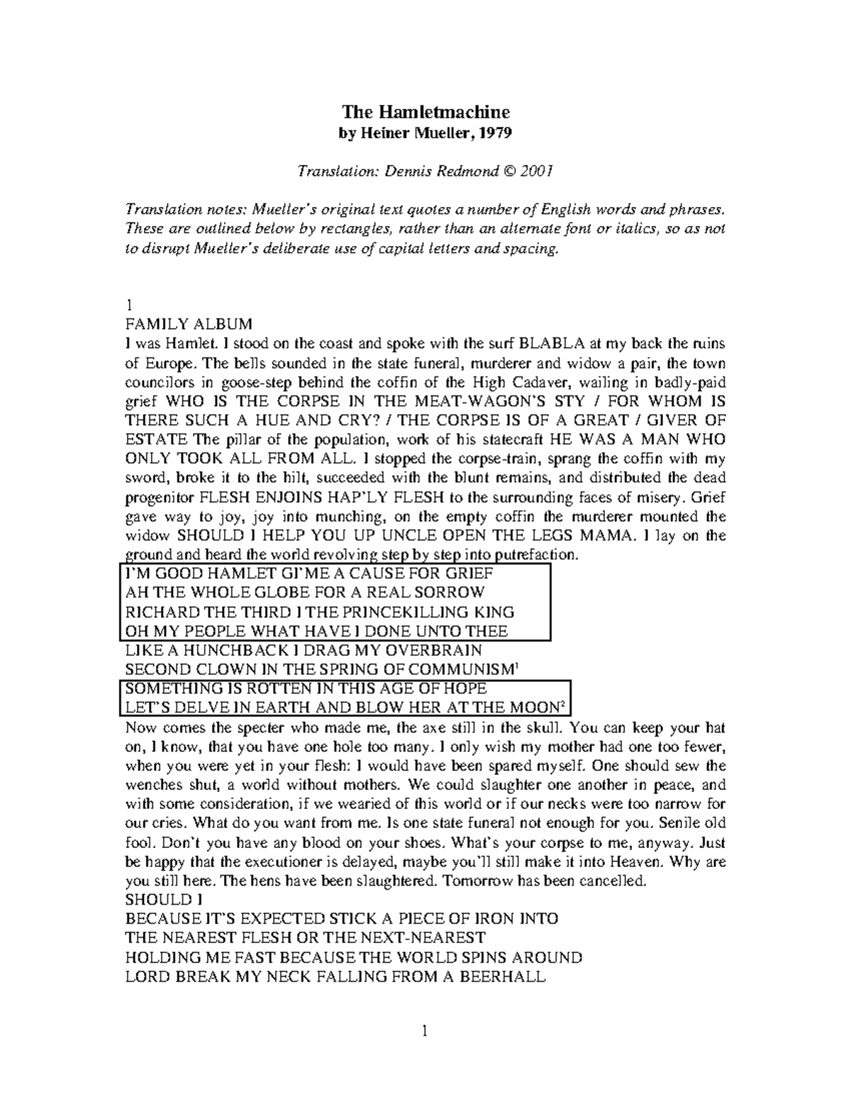 M ller Hamletmachine - The Hamletmachine by Heiner Mueller, 1979 Translation: Dennis Redmond ...