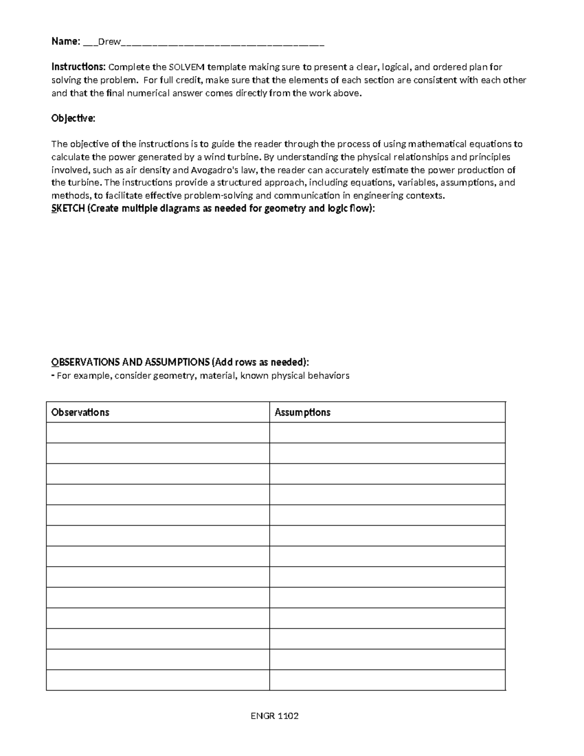 Solvem blank template - Name: Drew ...