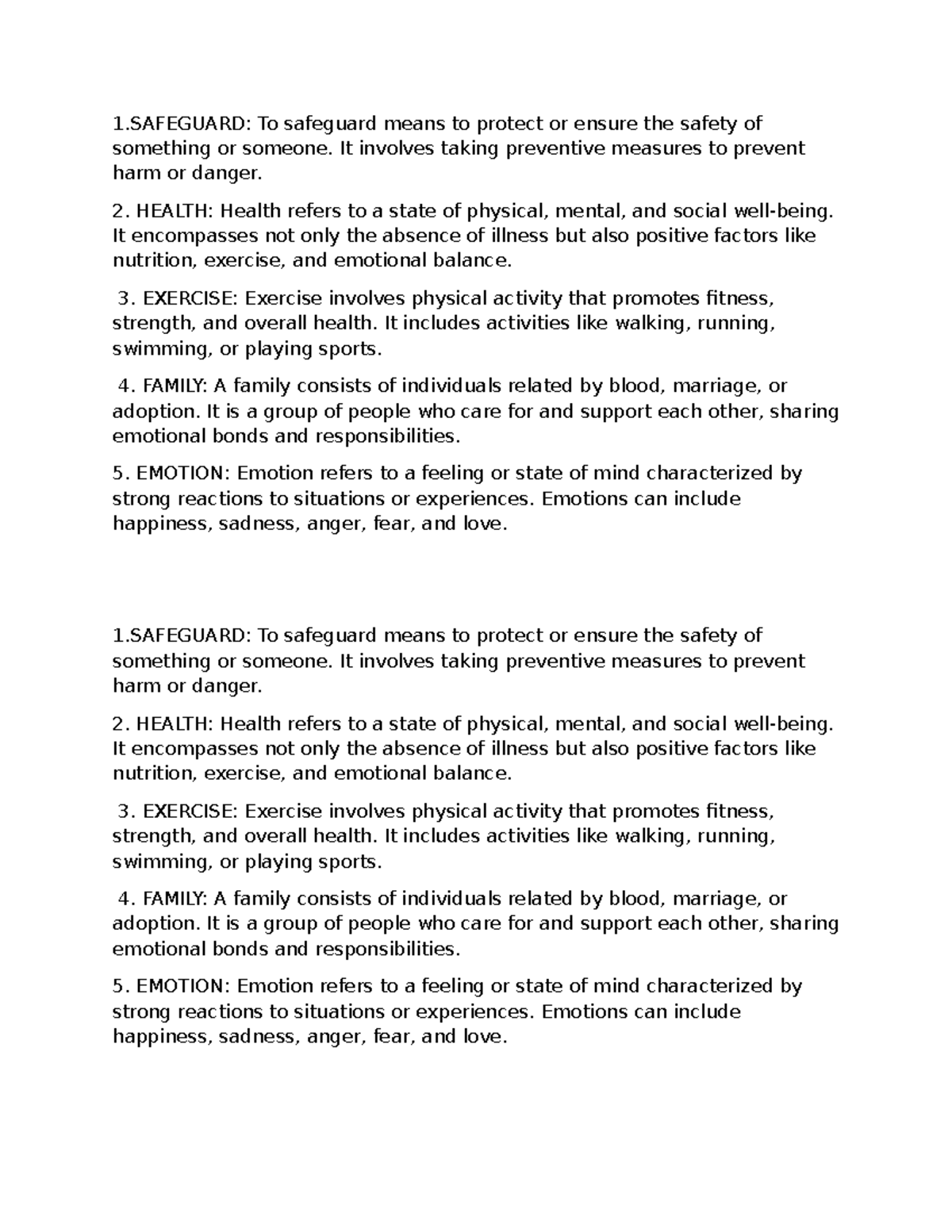 Handouts grade 7 - notes - 1: To safeguard means to protect or ensure ...