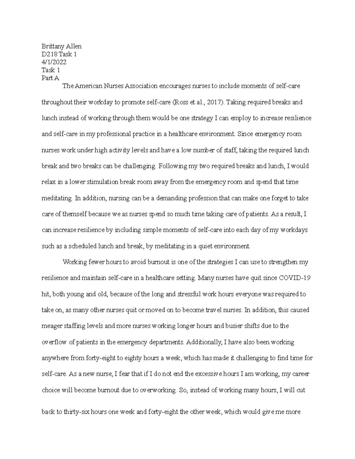 Brittany Allen D218 - Task 1 - Brittany Allen D218 Task 1 4/1/ Task ...