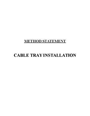 Method Statement for Cable Tray Installation - PROJECT NAME _____ MS/EI/ Revision 0 Page 1 of 10 ...