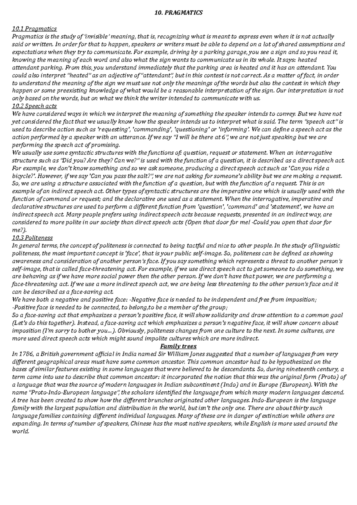 6 - studio della pragmatics uinglese - 10. PRAGMATICS 10 Pragmatics Pragmatics is the study of ...