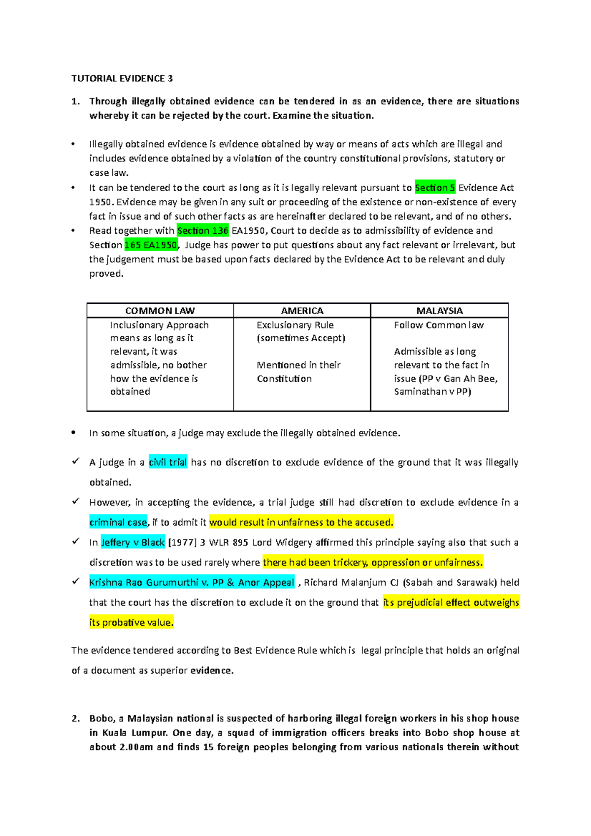 TUTO 3 [ Updated] - Soalan Tutorial - TUTORIAL EVIDENCE 3 1. Through ...