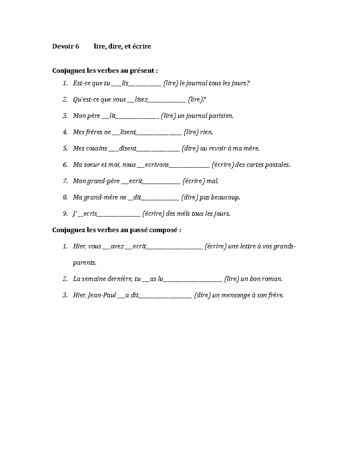 Devliredireecrire - Professor Luke Banack conjugating lire, dire, and ...